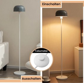 Costway Stojací lampa 146 cm s nožním spínačem a paticí E 27 a stínidlem lampy