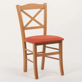 Stima Židle CLAYTON s čalouněným sedákem Odstín: Moření Dubové, Látky: LUX terracotta 10