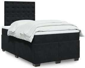 Box spring postel s matrací černá 120 x 190 cm samet 3290872