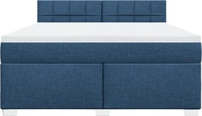 Box spring postel s matrací modrá 180x200 cm textil 3285973
