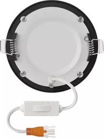EMOS Černý vestavný LED panel kulatý 120mm 7W CCT Premium ZD1323