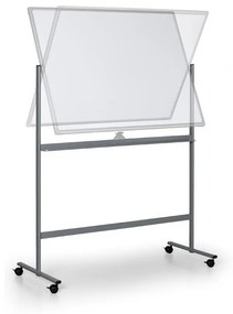 Mobilní oboustranná bílá popisovací tabule, magnetická, 1200 x 900 mm