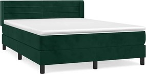 Box spring postel s matrací tmavě zelená 140x190 cm samet 3131018