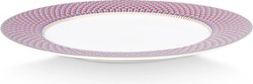 Pip Studio Flower Festival Scallop talíř Ø26,5cm, červeno-modrý (talíř na hlavní chod)