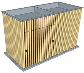 DESIGN FACTORY - Cyklobox de Luxe 3 – 4 kola, farba natur, (1,1 x 2,3 m), CYKL3-4