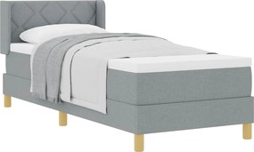 Postel s boxspringem s čelo Světle šedá 200 x 80 cm textil 3341321