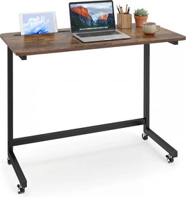 Costway Mobilní odkládací stolek pro notebook s úložným prostorem na notebook