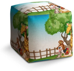 Sablio Taburet Cube Zvířátka 2: 40x40x40 cm