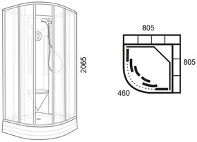 Ravak Supernova - Sprchový box 81x81 cm, s vaničkou a příslušenstvím, bílá/Pearl 8064411211
