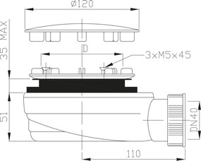 Polysan sifon vaničkový 90 mm nerez 1722C Koupelny Bernold