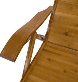 Zahradní polohovací křeslo, přírodní, bambus, VARDON