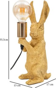 Stolní lampa ve zlaté barvě (výška 35,5 cm) Rubbit – Mauro Ferretti