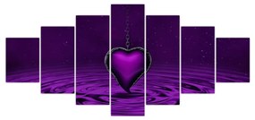 Obraz fialového srdce (210x100 cm)