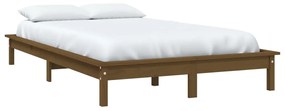Rám postele medově hnědý 140 x 190 cm masivní borovice,  820589