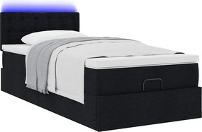 Osmanský rám postele s matrací černá 90x190cm textil 3312438