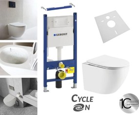 Geberit Geberit, závěsný set pod omítku Duofix Delta + závěsná WC mísa Desna s toaletním sedátkem z duroplastu, Vortex splachování, bílá lesklá, LAV-SETDESNAGEB