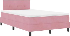 Postel s boxspringem s čelo Růžová 120 x 200 cm samet 3339169