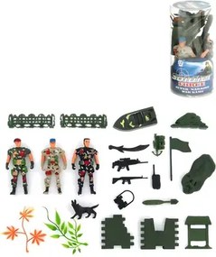 Vojenská sada 3 figurky vojáků s doplňky / Plast / 10,5 cm / od 3 let