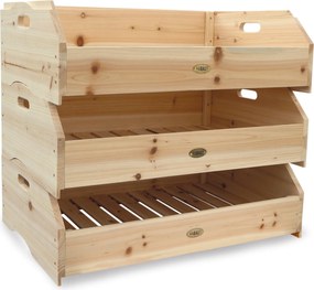 Habau Dřevěná stohovací bedna »Maxi«, 3dílná súprava, každá úložná bedna 59 x 38 x 18 cm.