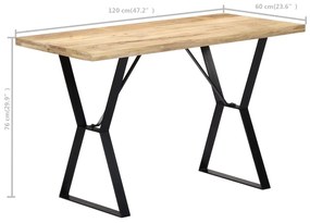 Jídelní stůl 120 x 60 x 76 cm masivní mangovníkové dřevo,  247949