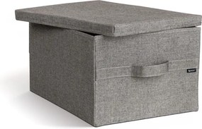 Šedý látkový úložný box s víkem 36x46x25 cm Soft Storage Large – Bigso