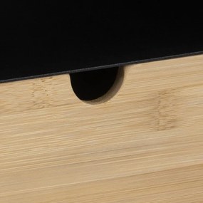 Noční stolek Joliet černý/bambus