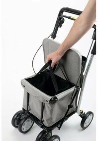 Carlett Senior Comfort nákupní taška na kolečkách, brzda, sedák, světle šedá, 29L