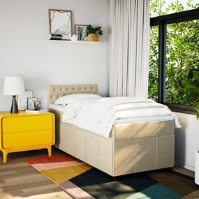 Box spring postel s matrací krémová 80 x 200 cm textil 3289207