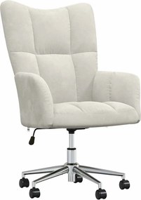 Relaxační židle krémově bílá samet 328170