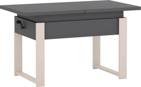 Rozkládací polohovací konferenční stolek HOGO 3v1 | 120-157x62,5-74,5x67 cm | síla horní desky 32 mm | tmavě šedá/nohy kašmír