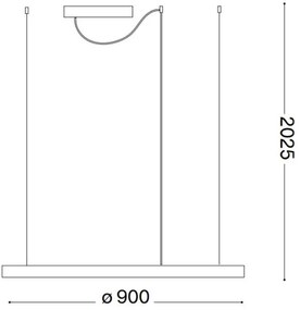 Ideal Lux - LED Lustr na lanku ORACLE SLIM LED/42W/230V 3000K pr. 90 cm černá