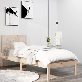 Rám postele bílý masivní dřevo 100 x 200 cm