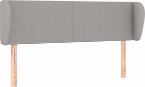 Čelo postele typu ušák světle šedé 147x23x78/88 cm textil 3116862