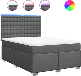 Box spring postel s matrací tmavě šedá 160x200 cm textil 3292854