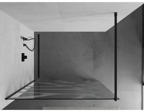 Mexen Kioto sprchová zástěna 100x200 cm 8 mm, černé, bílé provedení, 800-100-101-70-97