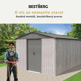 Zahradní domek BestBerg ZDB-9SD / 9 m² / 279 x 324 x 211 cm / dekor bílé dřevo/šedá