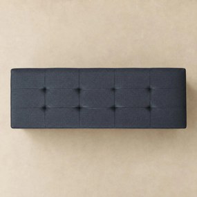 Puf s úložným prostorem obdélníkový, skládací, 110 × 38 × 38 cm, černý