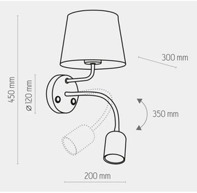 Nástěnná lampa MAJA 1xE27/15W/230V + 1xGU10/10W/230V bílá