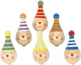 Small Foot Dřevěná káča Klaun sada 6ks / od 3 let