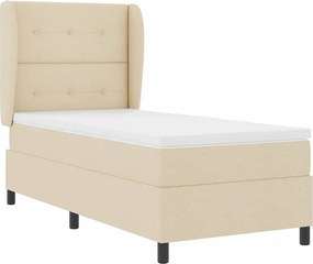 Postel s boxspringem s čelo Krémová 100 x 200 cm textil 3340555
