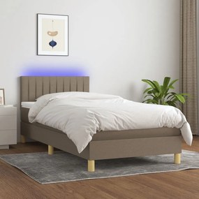 Box spring postel s matrací a LED taupe 90x190 cm textil 3133841