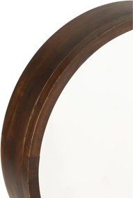 Hnědé nástěnné otevírací zrcadlo s poličkami Conie - Ø 60*13 cm