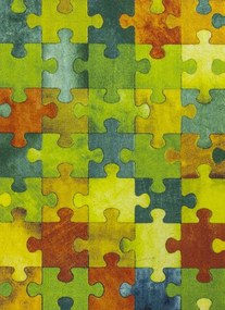 Dětský kusový koberec Puzzle multicolor vícebarevný Rozměr: 150x250 cm