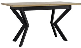 Jídelní stůl Elarno 80 x 140/180 IV, Barva dřeva: sonoma-L, Barvy nožiček: černý kov