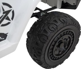 Ramiz Elektrické autíčko Toyota FJ Cruiser bílé + ovladač + pohon 4x4 + LED a audio + EVA kola + plynulý rozjezd