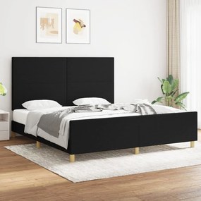 Rám postele bez matrace černý 180 x 200 cm textil 3124913