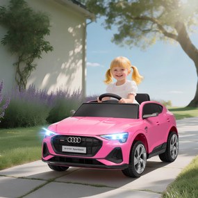 HOMCOM Elektrické dětské auto 12V, elektrické vozidlo Audi E-tron, elektrické auto s dálkovým ovládáním, bezpečnostní pás, pro děti 3-5 let