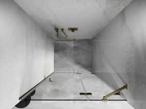 Mexen, Mexen Lunar pravé otočné sprchové dveře 125 cm, transparentní, broušené zlato - 834-125-000-55-00-P