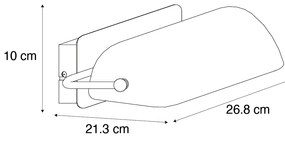 Klasická nástěnná lampa notáře tmavě bronzová se zeleným sklem - Banker