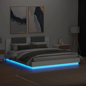 Rám postele s čelem a LED osvětlením bílý 180x200 cm 3209989
